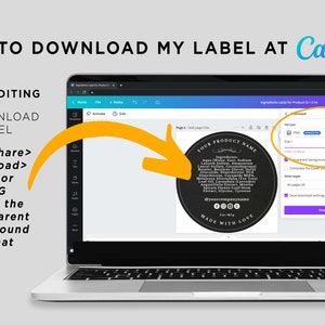 Printable Product Ingredients Label, Ingredients Back Circle Label ...