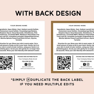 Printable Bath Body Scrub Labels, Sugar Scrub Label, Soak Salt Labels ...