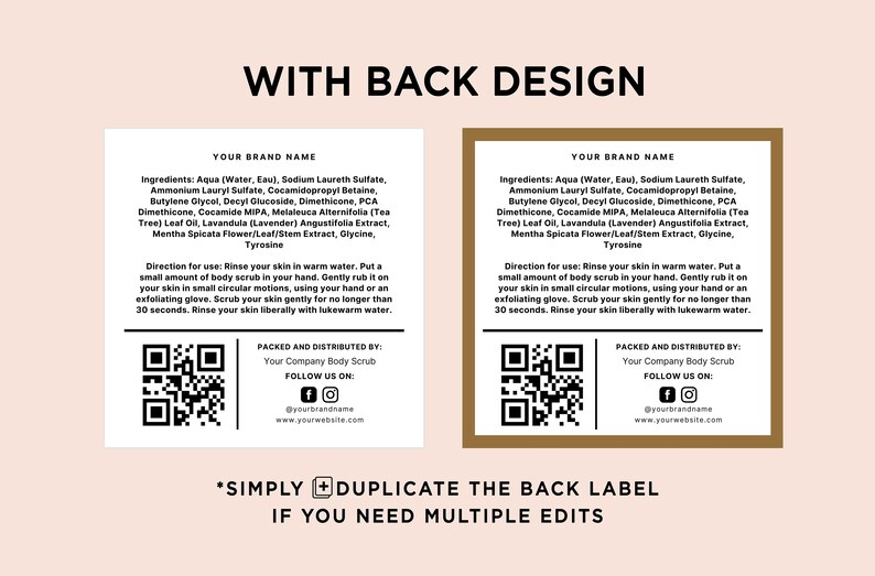 Printable Bath Body Scrub Labels Sugar Scrub Label Soak Salt - Etsy