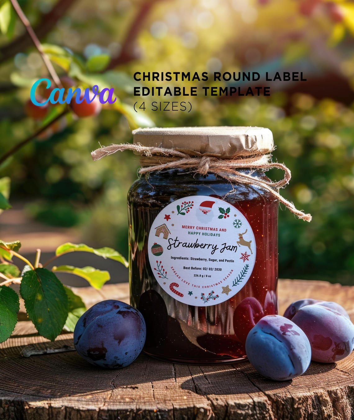 Christmas Round Labels, Christmas Round Tags, Holiday Canning Tags ...