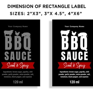 BBQ Sauce Label, Printable Barbeque Sauce Label, Homemade BBQ Sauce ...
