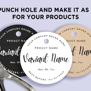 Round Sticker Labels, Round Packaging, Canning Jar Label, Rustic Label ...