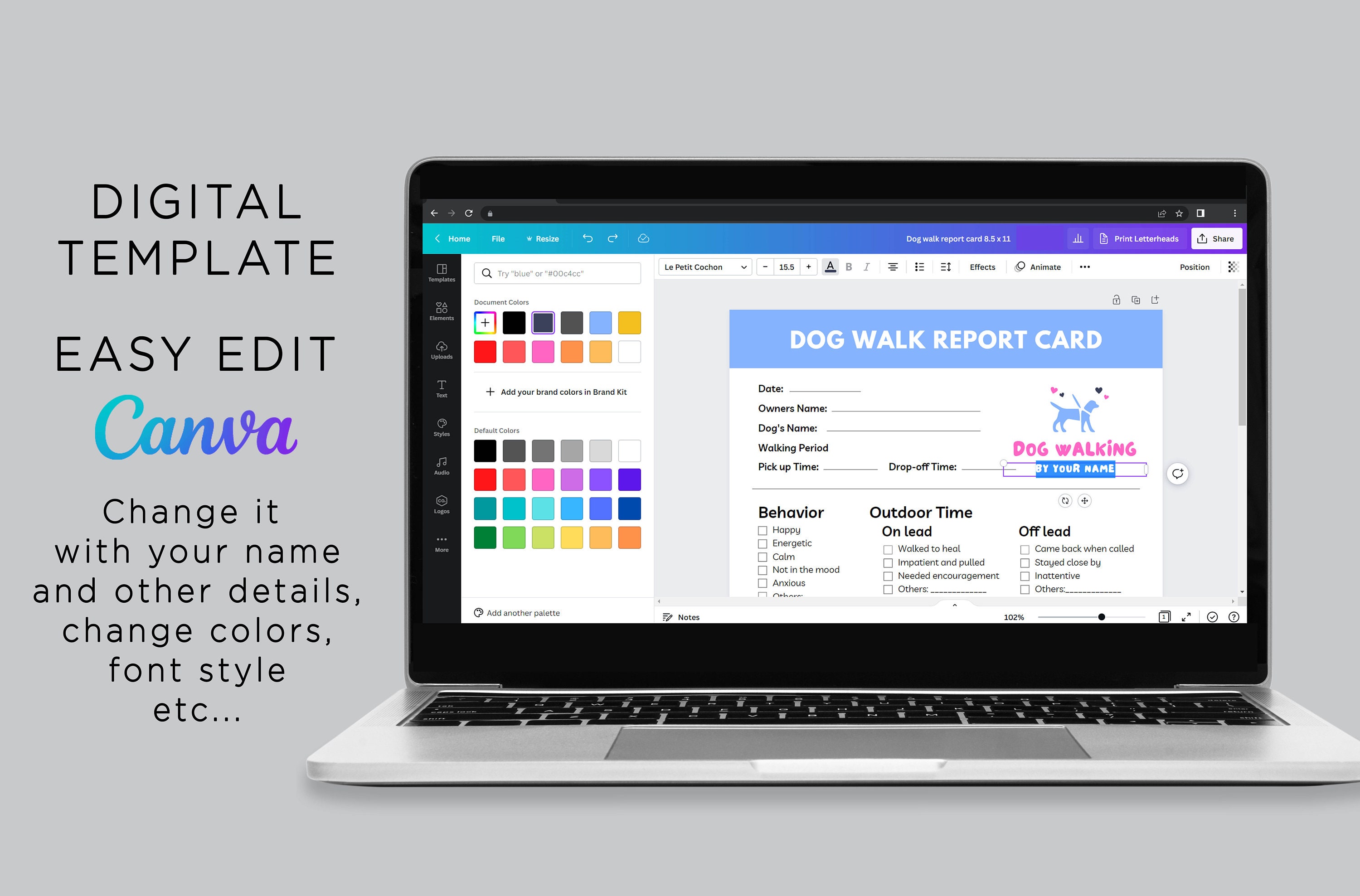 Printable Dog Walking Report Card Dog Walk Service Report - Etsy UK