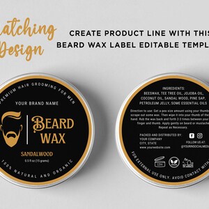 Printable Beard Oil Label Design, Men Care Label, Beard Oil Dropper ...
