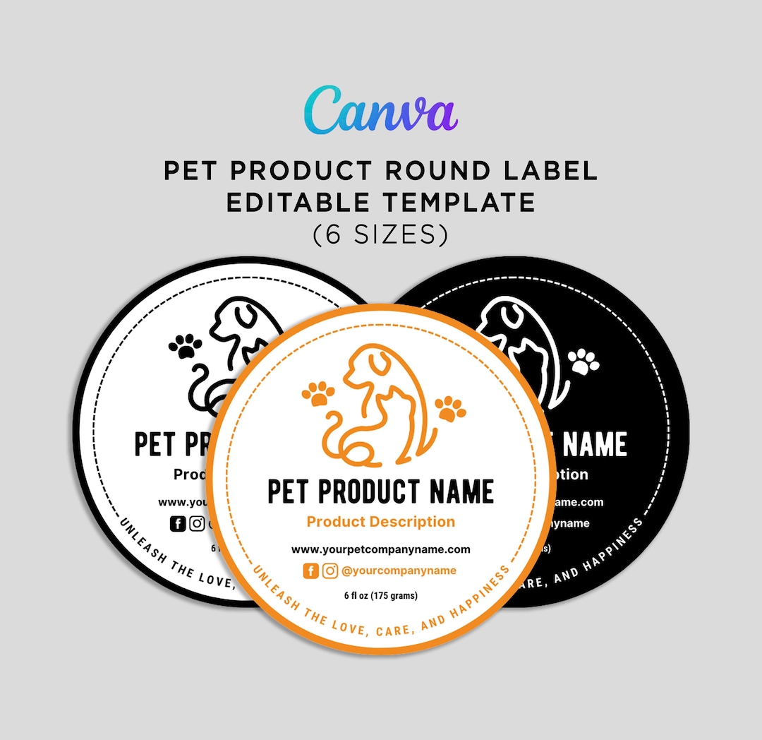 Round Labels, Pet Labels, Dog Product Labels, Cat Labels, Pet Shop ...