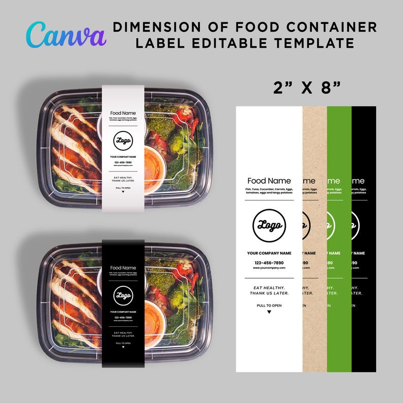 Food Labels, Food Packaging Labels, Food Container Labels, Fresh Salad ...