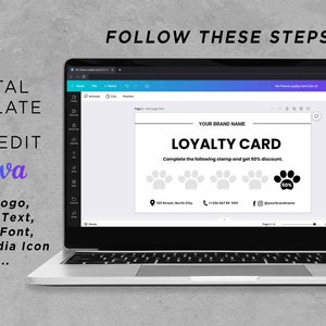 Loyalty Card for Pet Business, Loyalty Card for Dog Business, Pet Theme ...
