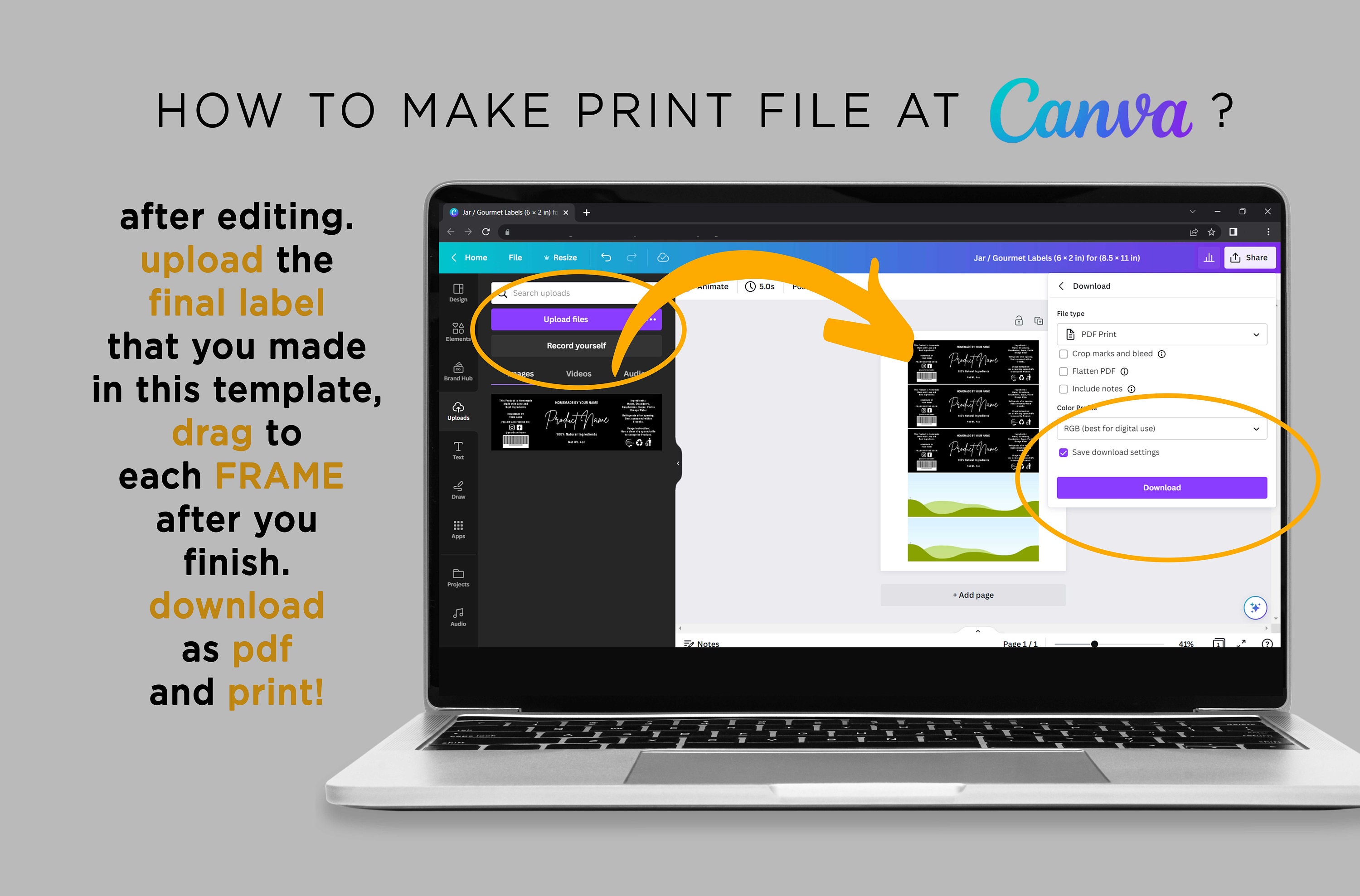 Printable Jar Wrap Around Labels, Mason Jar Labels, Container Jar ...