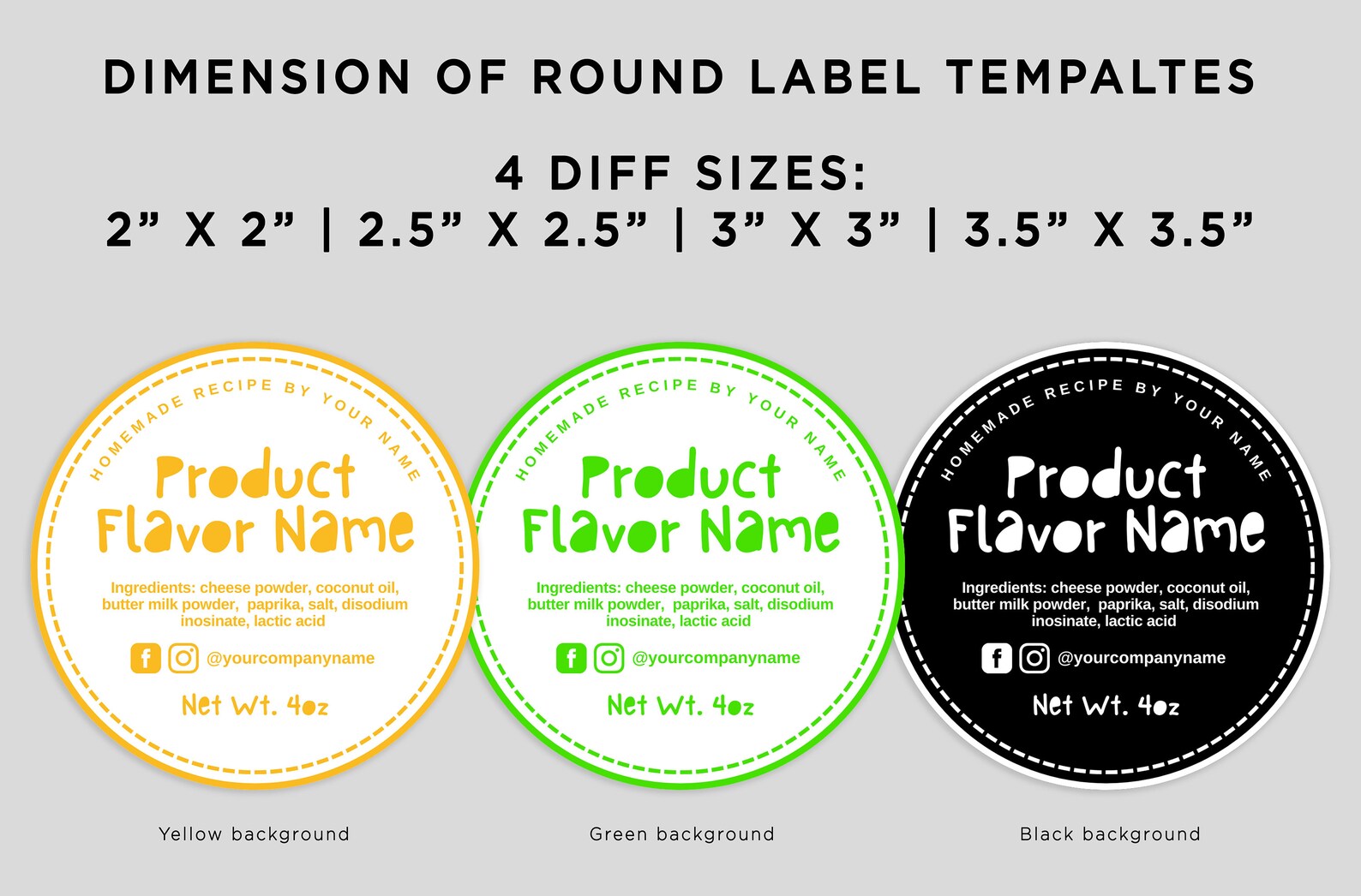 Printable Product Round Label Popcorn Labels Food Circle - Etsy