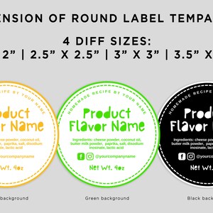 Printable Product Round Label, Popcorn Labels, Food Circle Label ...