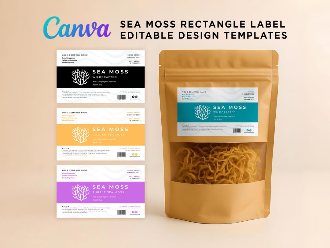 Sea Moss Label Template: Editable Canva Design (digital Download) - Etsy