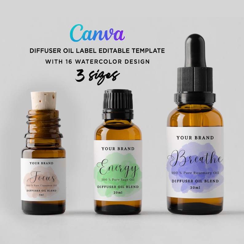 Printable Diffuser Oil Label, 10ml Dropper Oil Label, Diffuser Oil ...
