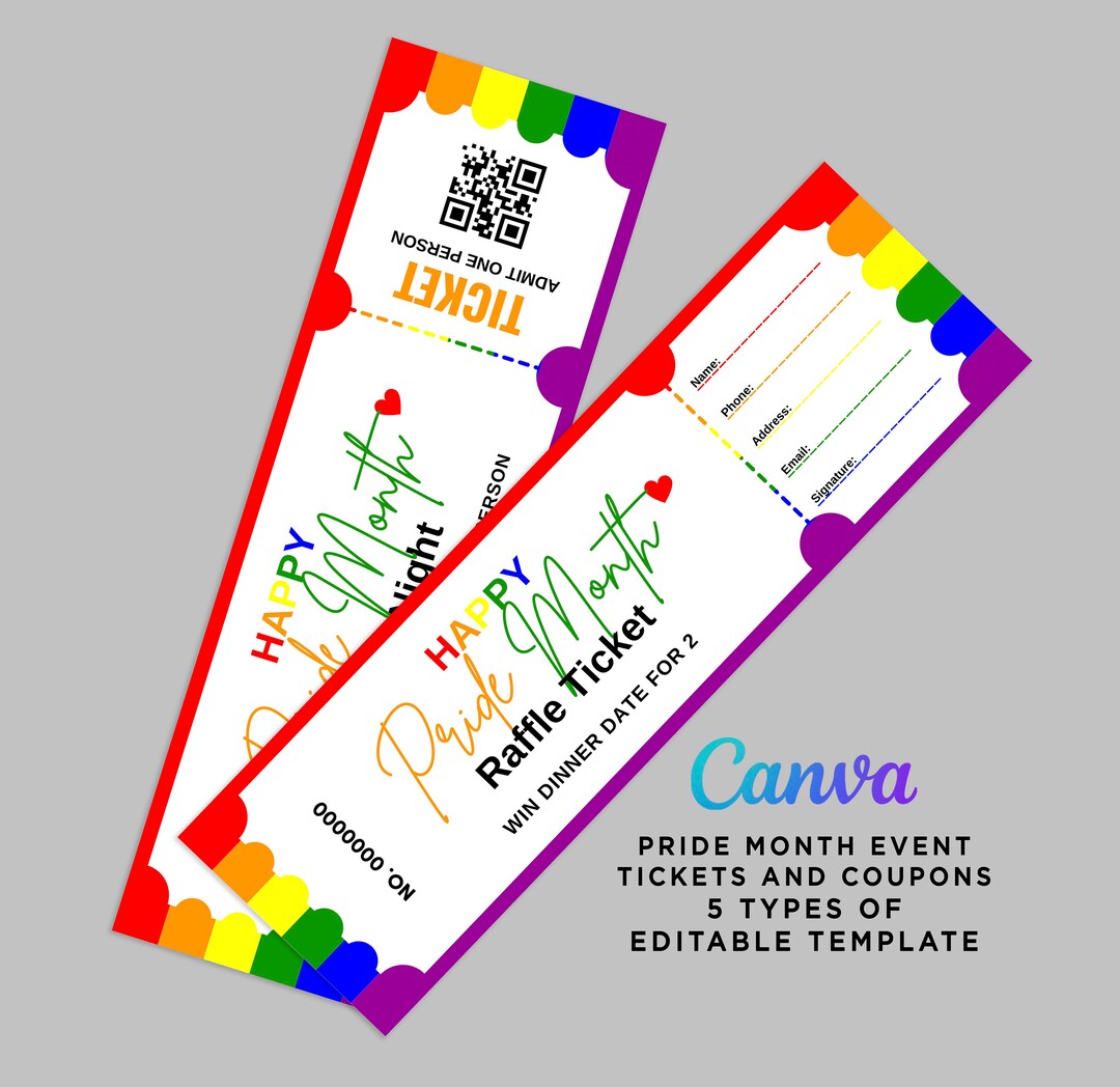 5 Types of Pride Event Tickets, Happy Pride Month Ticket, Happy Pride ...