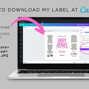 Body Spray Template, Body Spray Labels, Body Perfume Labels, After ...