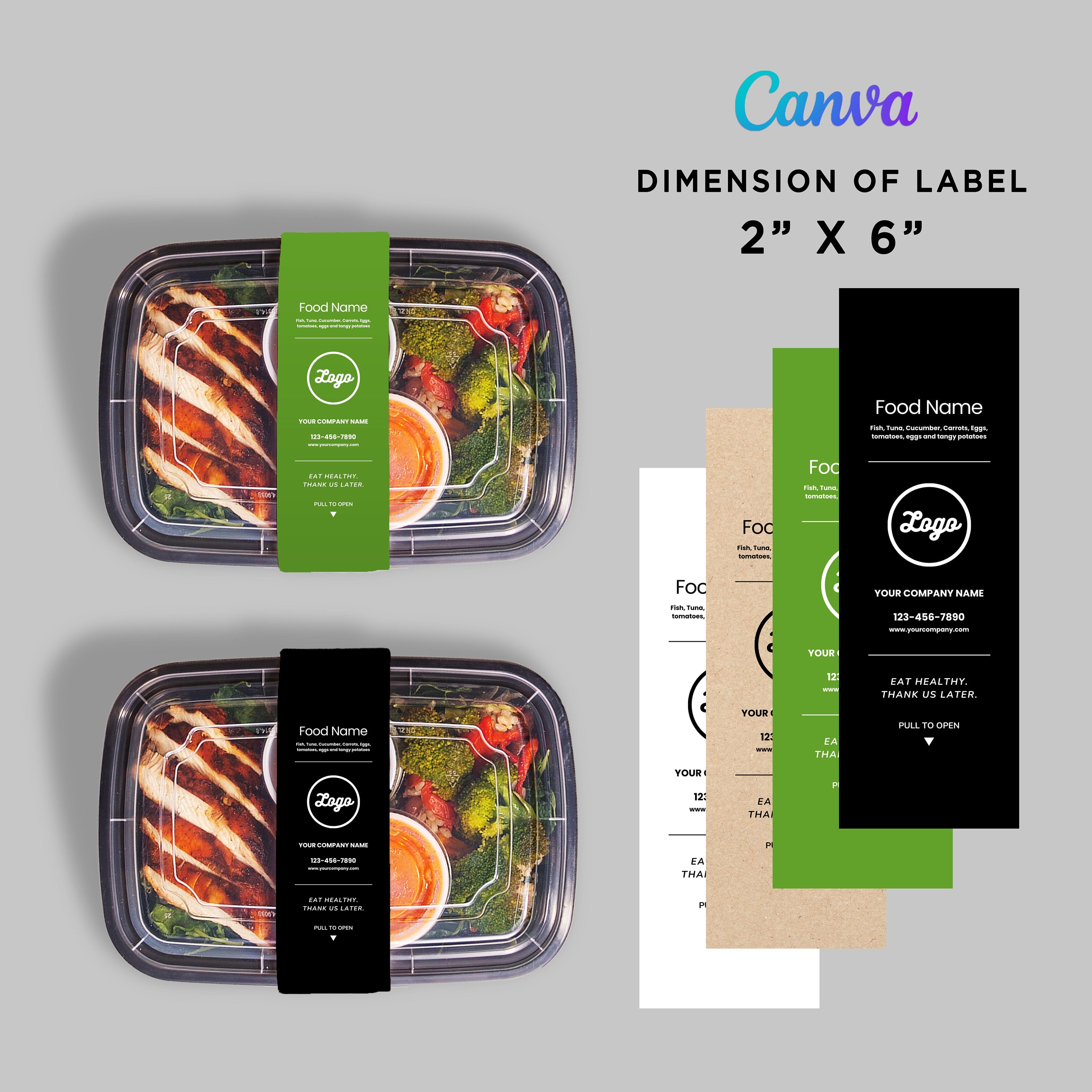Food Labels, Food Packaging Labels, Food Container Labels, Fresh Salad ...