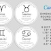Zodiac Sign Round Labels, Zodiac Sign Candles, Horoscope Candle, Zodiac ...