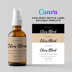 Printable Room Spray Label Template, Editable Bottle Spray Product ...