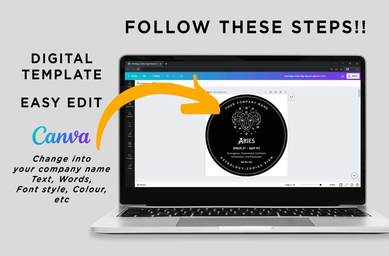 Printable Zodiac Sign Labels Zodiac Sign Label for Candle - Etsy