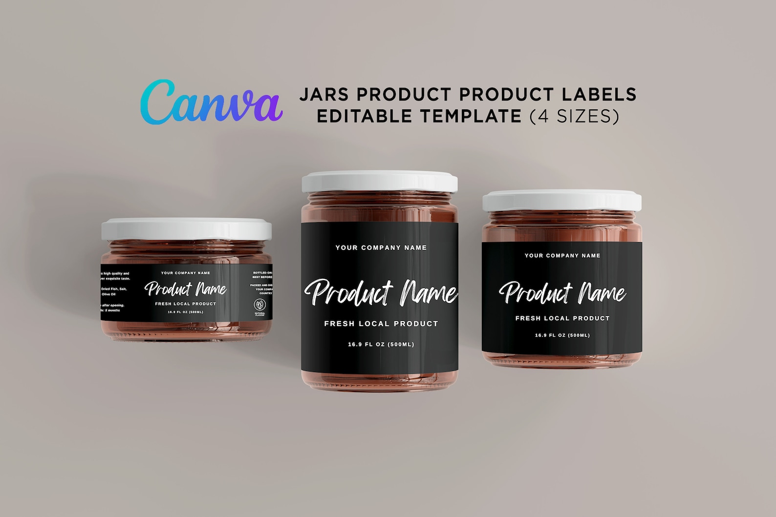 Food Jar Labels, Gourmet Labels, Print Product Label, Jar Label ...