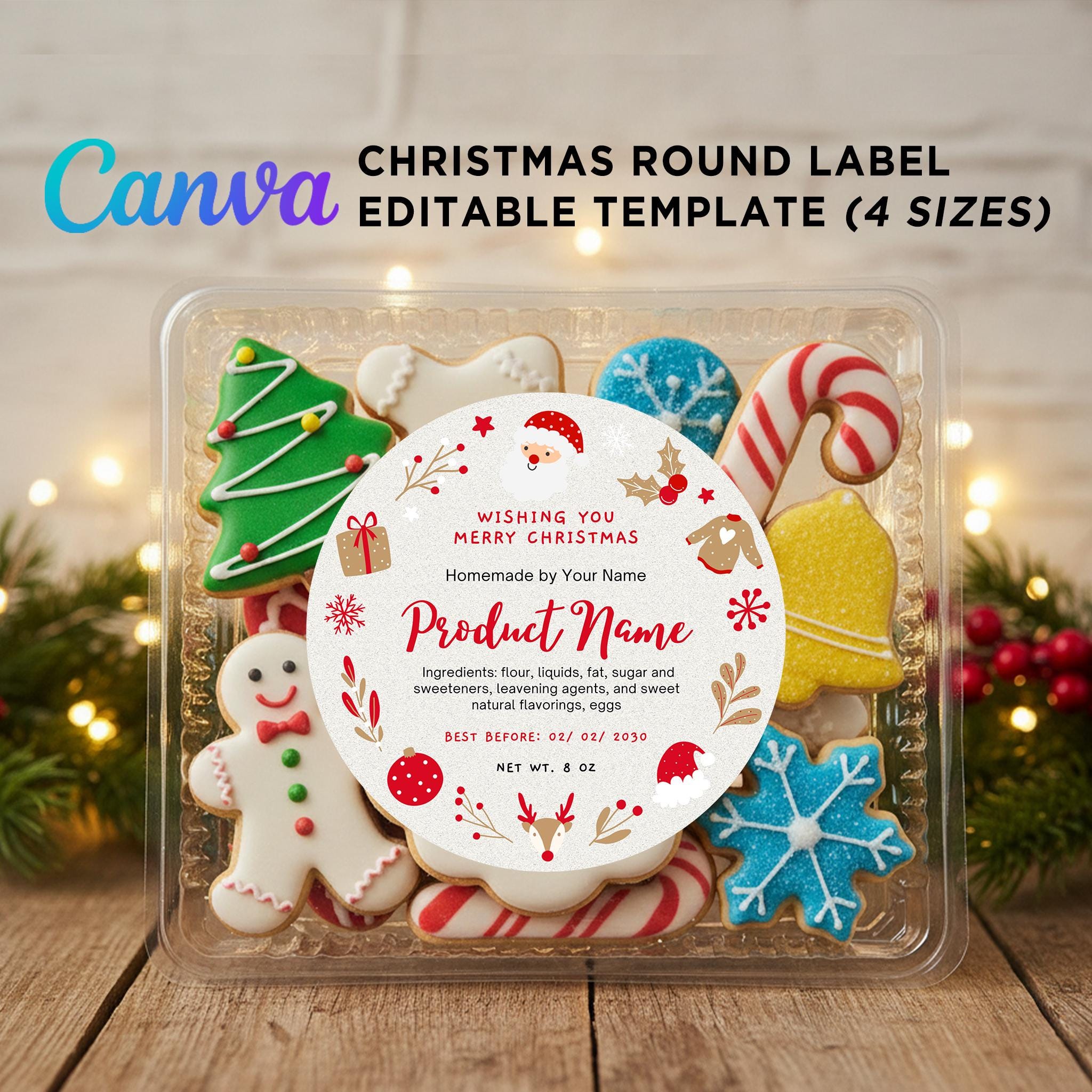 Christmas Labels, Christmas Round Tags, Christmas Round Labels ...