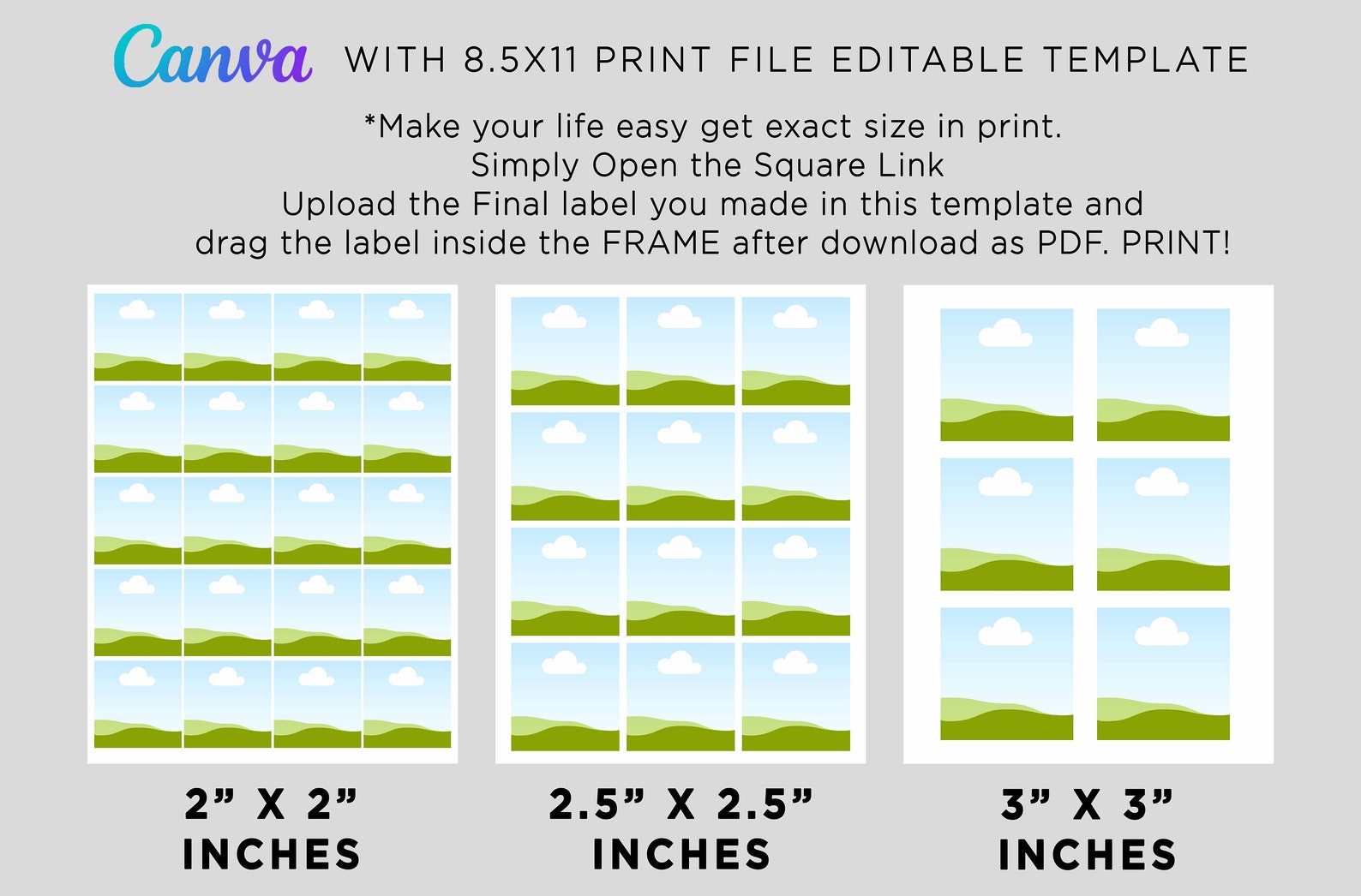 Square Labels for Homemade Products, Jar Square Labels, Product Square ...