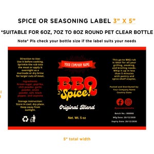 BBQ Spice, BBQ Spice Label, Barbeque Rub, BBQ Spice Jar, Barbeque Spice ...