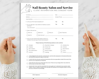 EDITABLE Client Intake Form,nail Salon Printable,editable Spa Forms ...