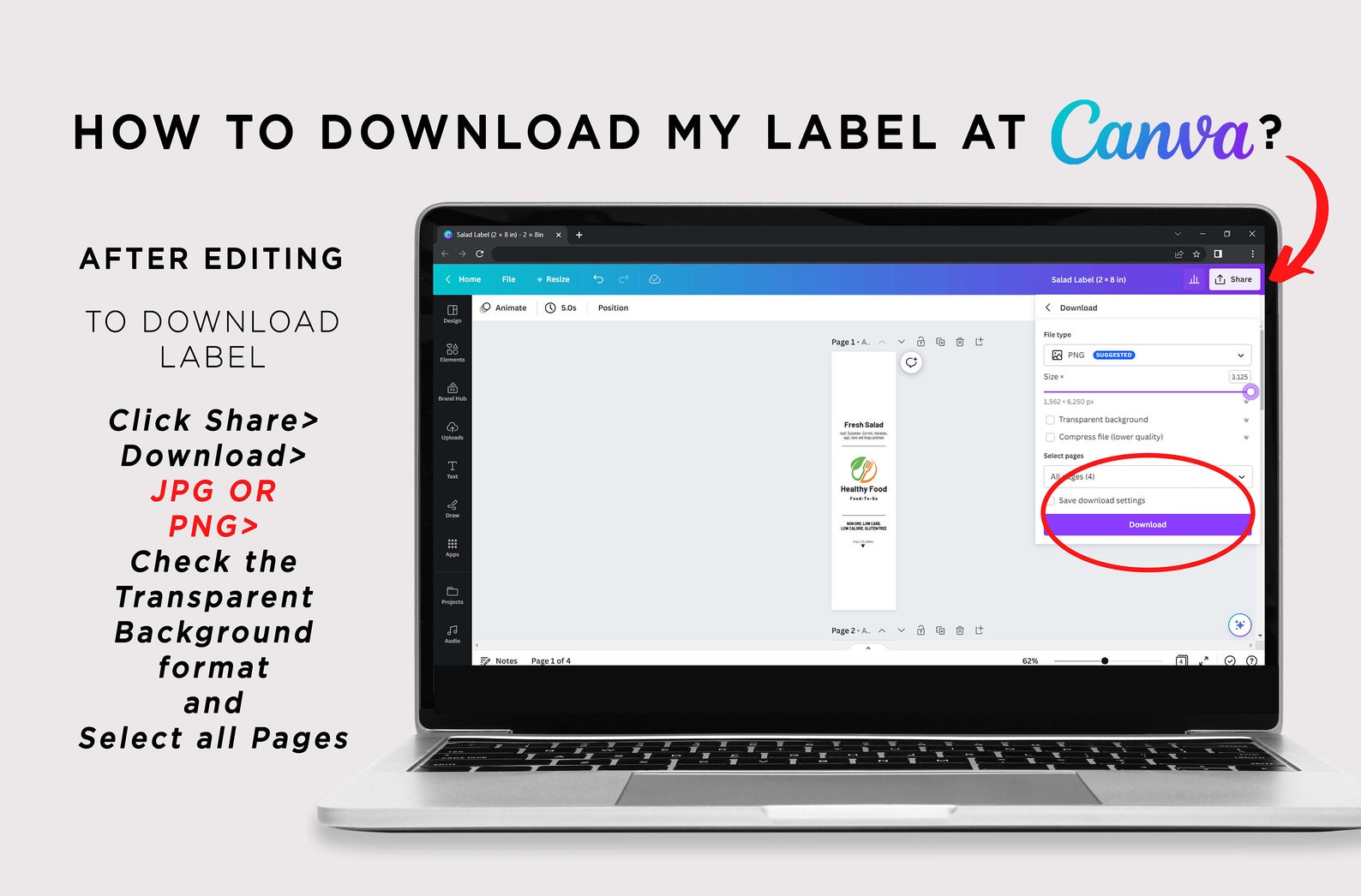 Printable Food Container Label, Fresh Salad Labels, Take Out Box Label ...