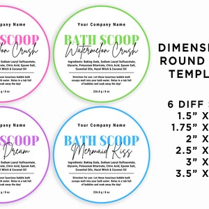 Bubble Scoops Labels, Bath Scoop Label, Bubble Bath Melts, Bath ...