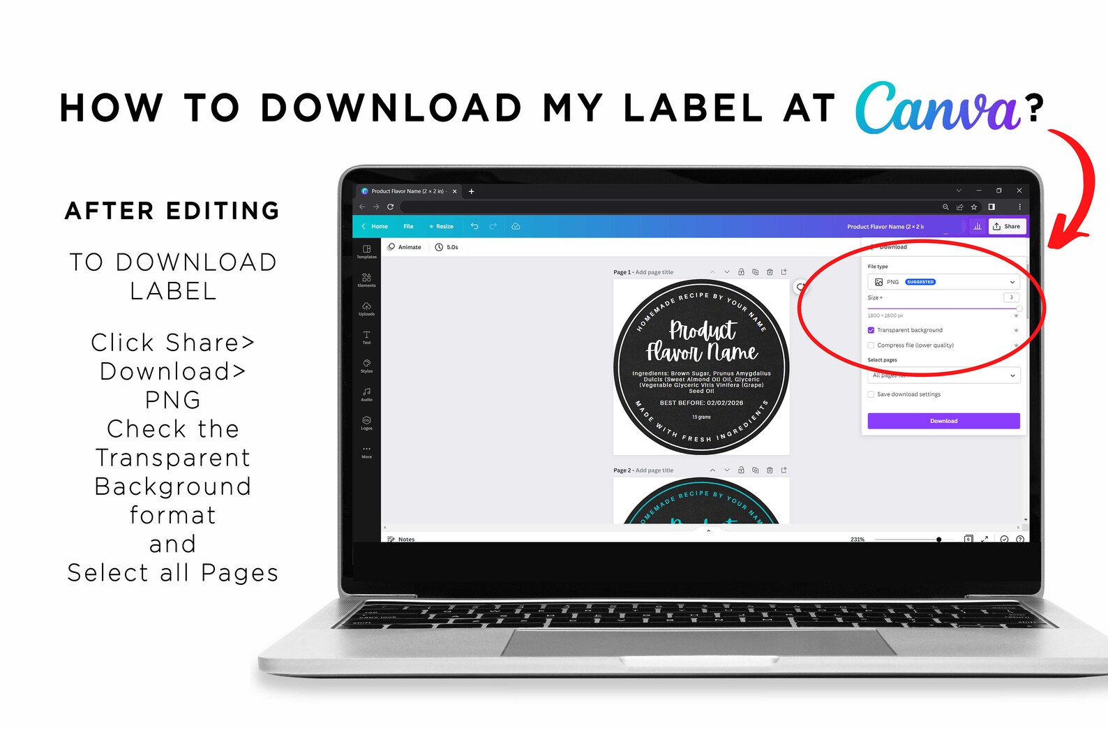 Editable Round Label for Canning Jar, Round Labels for Jams, Round ...
