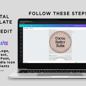 Printable Skincare Balm Round Label Sticker, Tin Can Round Label ...