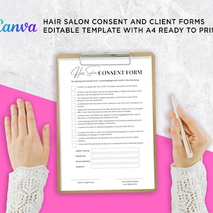 Printable Hair Salon Consent Form, Hair Salon Service Form, Hair Salon ...