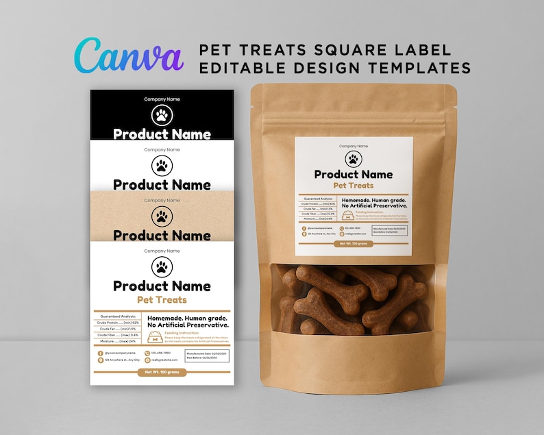 Pet Food Label, Dog Treats Packaging, Pet Treats Pouch Packaging, Dog ...