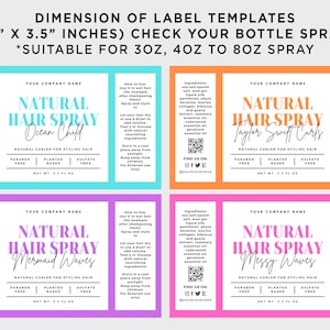 Template for Hair Spray Labels, Hair Spray Bottle Design, Hair Care ...