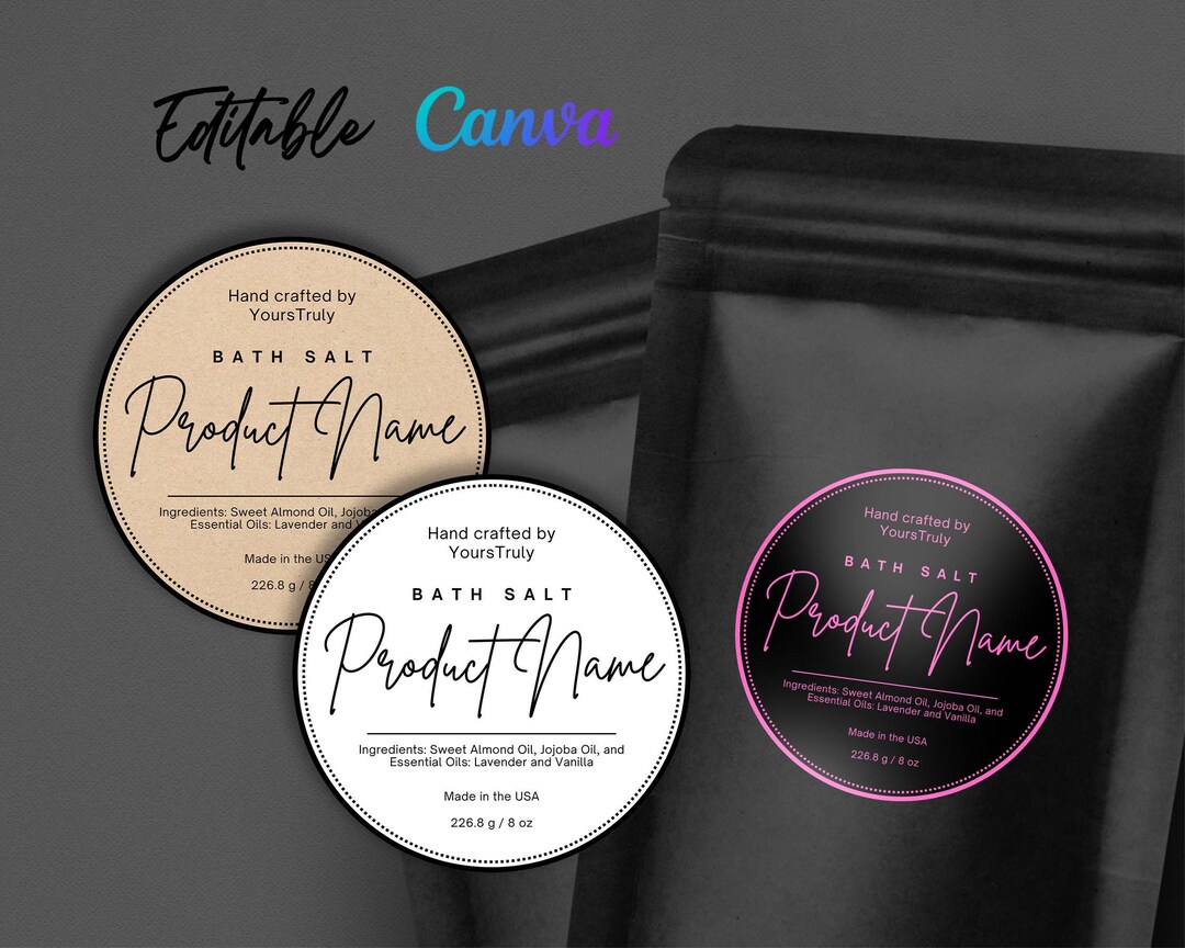 Editable Circle Label, Simple Natural Round Label Sticker Editable ...