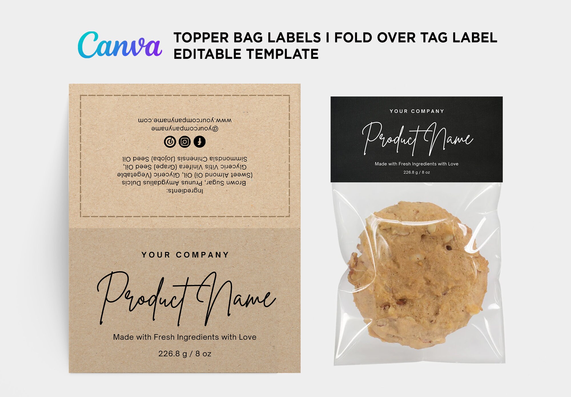 Printable Topper Bag Label Treat Bag Label Cookie Bag - Etsy