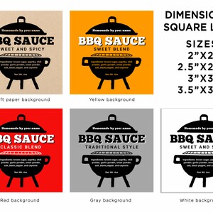 Printable BBQ Sauce Round Label, Bbq Sauce Square Label, Editable ...