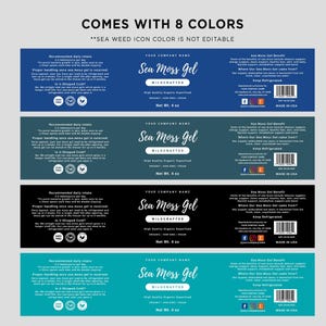Printable Sea Moss Labels, Seamoss Label Template, Sea Moss Gel Labels ...
