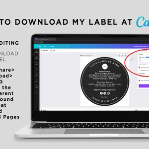 Printable Ingredients Product Label Ingredients Back Circle - Etsy