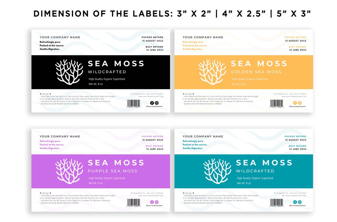 Sea Moss Label Template: Editable Canva Design (digital Download) - Etsy