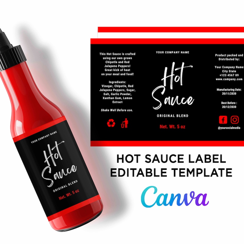 Sauces Canva Templates - Etsy UK