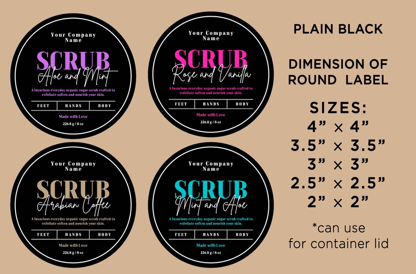 Printable Bath Body Scrub Label, Sugar Scrub Label, Bath Soak Salt ...