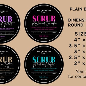 Printable Bath Body Scrub Label, Sugar Scrub Label, Bath Soak Salt ...