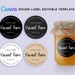 Round Sticker Labels, Round Packaging, Canning Jar Label, Rustic Label ...