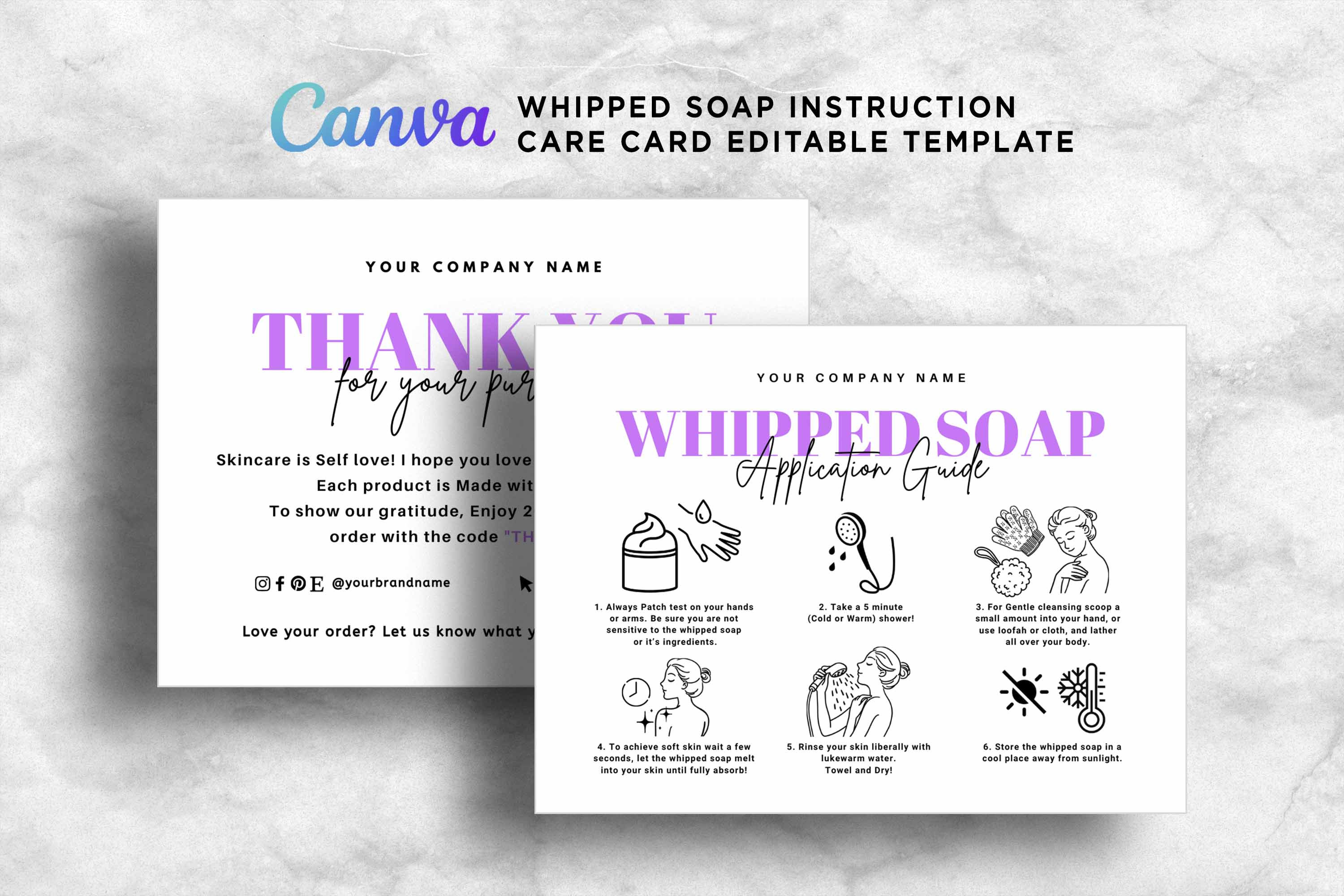 Whipped Soap Care Cards, How to Use Whipped Soaps, Foaming Soap ...