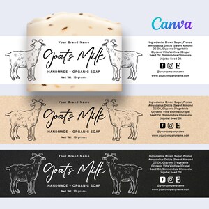 Goat Milk Soap Label, Organic Goat Milk Soap Labels, Custom Soap Labels ...