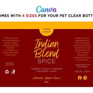 Printable Indian Blend Spice Wrap Label Indian Seasoning - Etsy