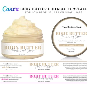 Printable Whipped Body Butter Label for Low Profile Jars, Whipped Body ...