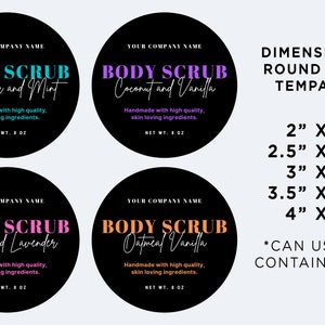 Body Scrub Wrap Label Designs, Body Sugar Scrub Labels, Soak Salts ...