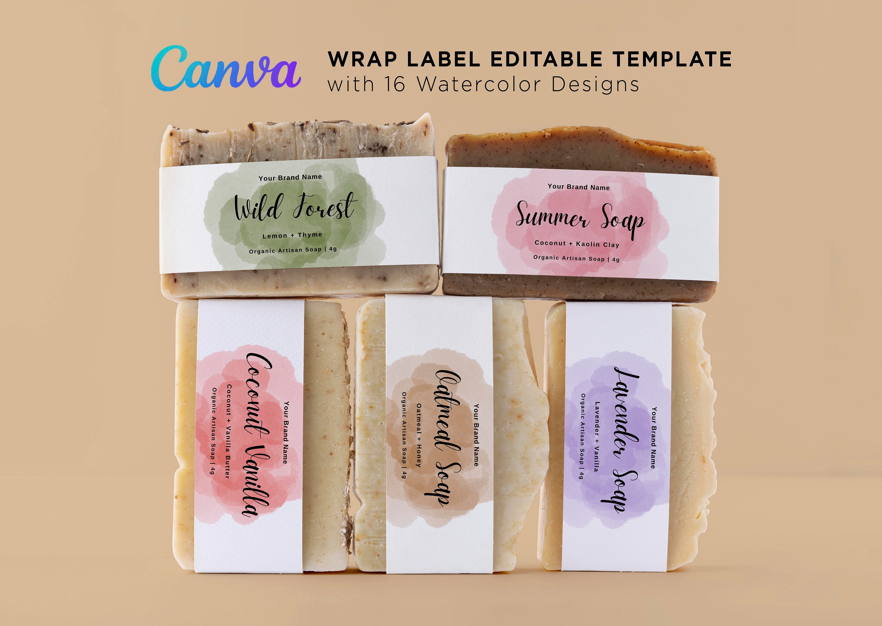 Printable Wrap Labels for Soap Custom Soap Labels Organic - Etsy Australia